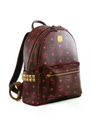 Mcm Stark Monogram-print Studded Backpack