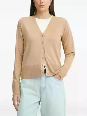 Sisley V-neck Cardigan - Brown