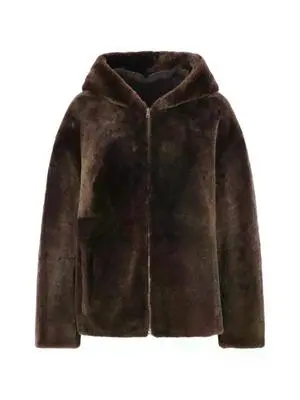 YVES SALOMON Hooded Shearling Jacket