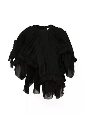 Comme Des Garçons Voluminous Ruched Blouse - Black