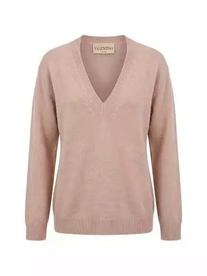 Valentino Garavani Cable-knit V-neck Sweater