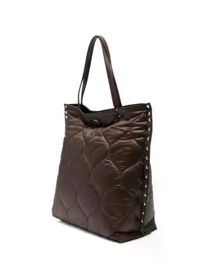ZANELLATO Quilted Stud-embellished Tote Bag - Brown