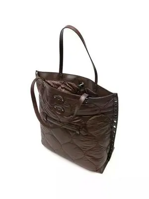 ZANELLATO Quilted Stud-embellished Tote Bag - Brown