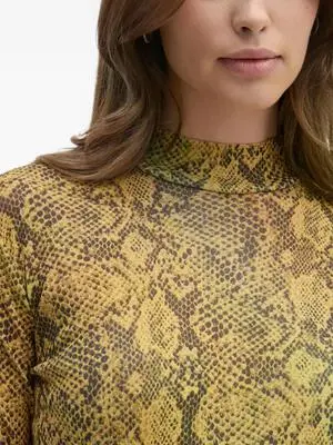 Sisley Snake-print Roll-neck Top