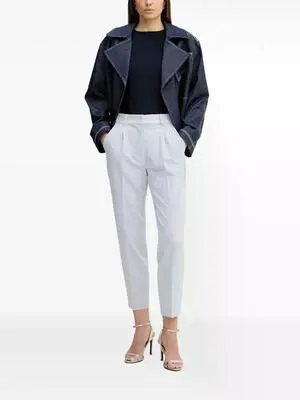 Sisley Pleated Button-fastening Trousers - Blue