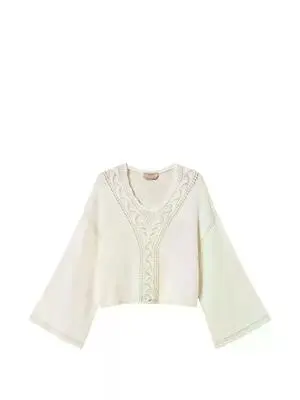 TWINSET Punched Wool-blend Wide Jumper