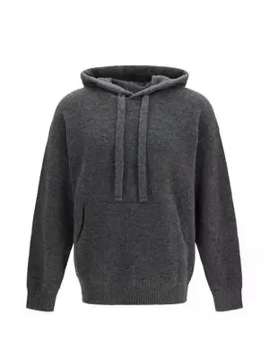 LANEUS Knitted Drawstring Hoodie - Grey