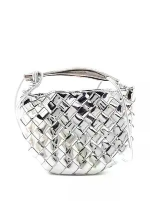 Bottega Veneta Sardine Top Handle Crossbody Bag - Silver