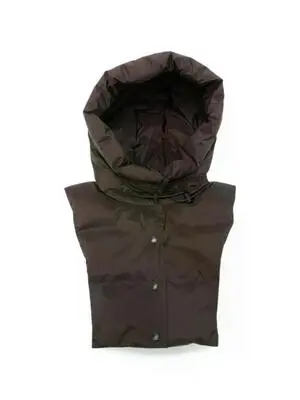 YVES SALOMON Padded Drawstring Hoodie - Brown