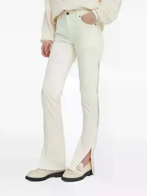Sisley Side-slit Bootcut Denim Jeans - White