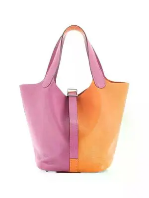 Hermès Casaque Picotin Lock Bag Clemence Pm Bucket Bag - Orange
