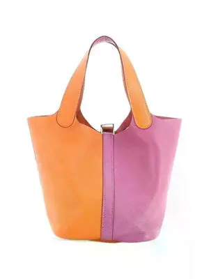 Hermès Casaque Picotin Lock Bag Clemence Pm Bucket Bag - Orange