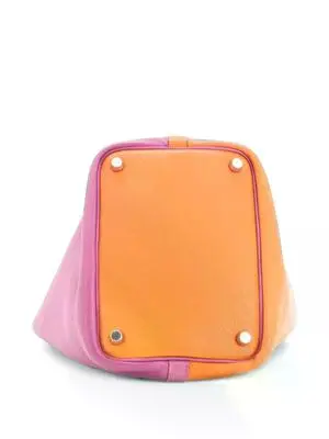 Hermès Casaque Picotin Lock Bag Clemence Pm Bucket Bag - Orange