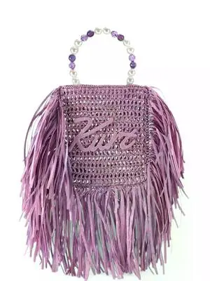 Kurt Geiger Mini Tote Bag With Fringe And Pearl Embellishments - Purple