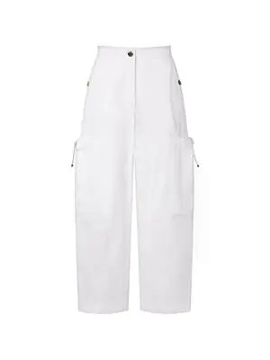 Max Mara Stretch Cotton Cargo Trousers - White