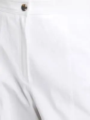 Max Mara Stretch Cotton Cargo Trousers - White