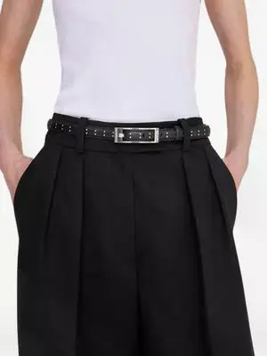 ANINE BING Elly Studded Smooth Leather Belt