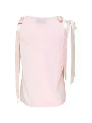 Simone Rocha Ribbon-detail Sleeveless Tank Top - Pink