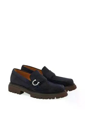 FERRAGAMO Gancini Ornament Loafers - Blue
