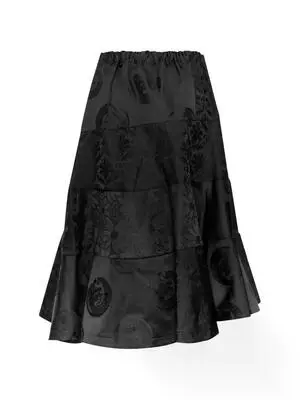 Comme Des Garçons Patchwork Jacquard-woven Midi Skirt