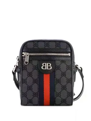 Balenciaga X Gucci The Hacker Project Zip Messenger Bag Bb Canvas Mini Crossbody Bag - Black