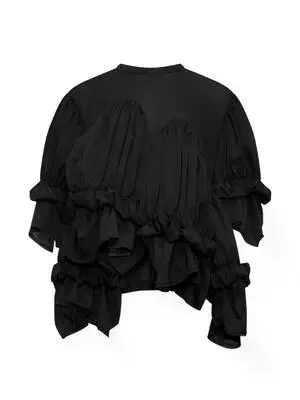 Comme Des Garçons Ruffled Layered Blouse - Black