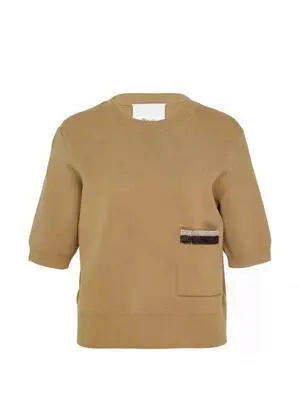 3.1 Phillip Lim Crystal-embellished Short-sleeve Sweater - Brown