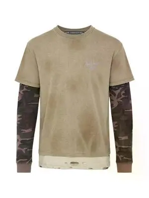 Andersson Bell Distressed Layered T-shirt - Brown