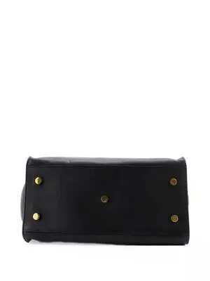 Saint Laurent Monogram Cabas Leather Satchel - Black