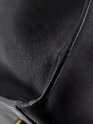 Saint Laurent Monogram Cabas Leather Satchel - Black