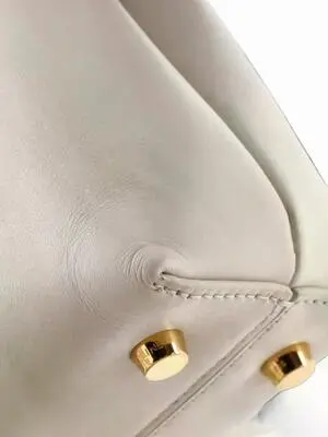 Celine Nino Top Handle Bag Leather Teen Satchel - Neutrals