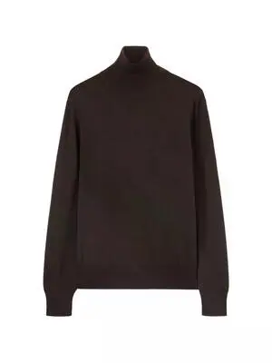 Agnona Ribbed-knit Turtleneck Sweater - Brown