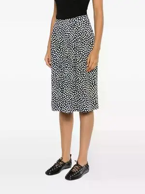 AGNES B. Floral-print Pleated Skirt