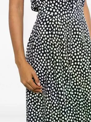 AGNES B. Floral-print Pleated Skirt