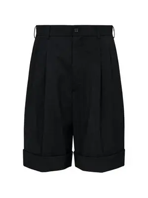 Comme Des Garçons Pleated Turn-up Shorts - Black