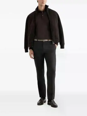 Agnona Long-sleeve Polo Shirt - Brown