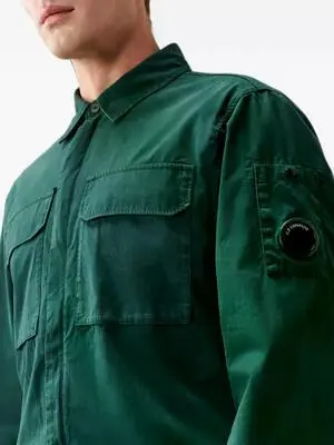 C.P. COMPANY Organic Gabardine Lens Flap Zip Overshirt