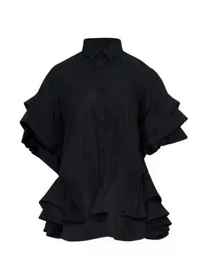 Noir Kei Ninomiya Ruffled Flared Blouse - Black