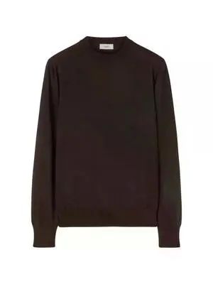 Agnona Ribbed-trim Crew-neck Sweater - Brown