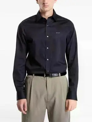 Gant Logo-embroidered Long-sleeve Shirt