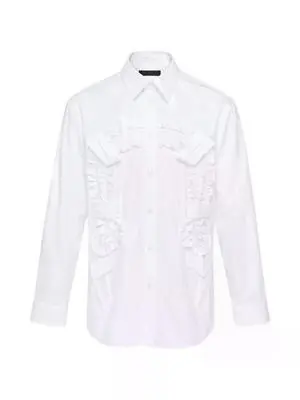 Simone Rocha Ruffle-trimmed Horseshoe Shirt - White