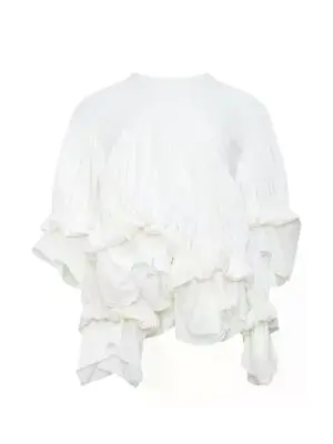 Comme Des Garçons Ruffled Layered Top - White