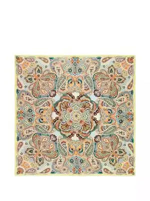 Bimba Y Lola Paisley And Butterflies Scarf - Yellow
