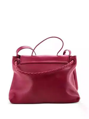 Bottega Veneta Ciao Ciao Top Handle Bag Leather With Intrecciato Detail Medium Satchel - Pink