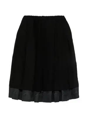 Comme Des Garçons Pleated Drawstring Midi Skirt - Black