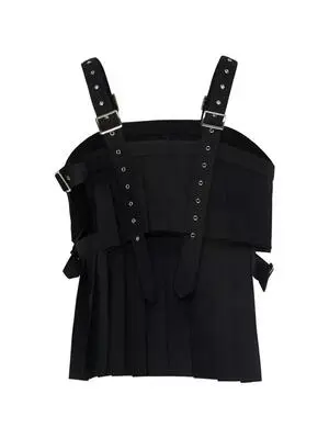 Noir Kei Ninomiya Pleated Buckle-strap Top