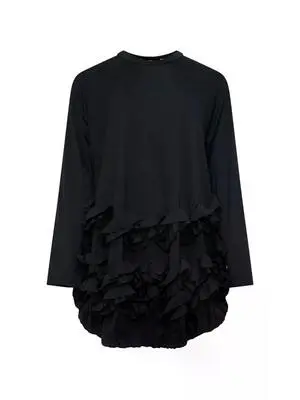 Comme Des Garçons Draped Ruffled Top - Black