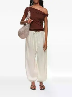 Bimba Y Lola Linen Knot-neckline Top
