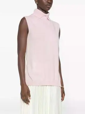 JIL SANDER High-neck Split-collar Gilet - Pink
