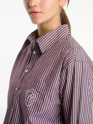 Gant Vertical-stripe Logo-embroidered Shirt